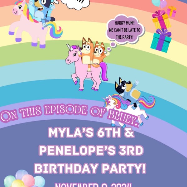 Bluey Thank You Note, Bluey Birthday Party, Thank You Note for Party ...