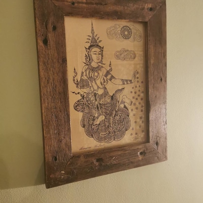 Thai Traditional Art of Hanuman Vs. Giant by Printing on Sepia Paper - Etsy