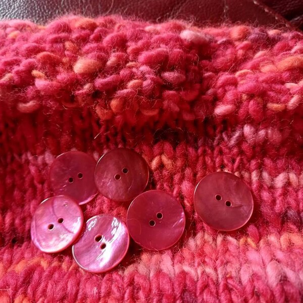 Shell Buttons Hot Pink Iridescent Finish 22mm a Set of 6 - Etsy