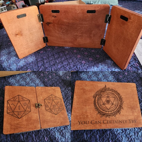 Personalized Engraved Wood Dungeon Master Screen, Custom D&D DM Screen ...