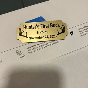 Custom Engraved 1.25x3-inch Brushed Gold Silver or Copper 1st Buck ...