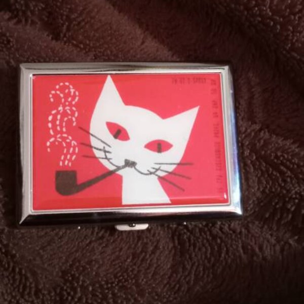 Girl Riding Bat Cigarette Case Id Case Wallet Business Card Holder Art ...