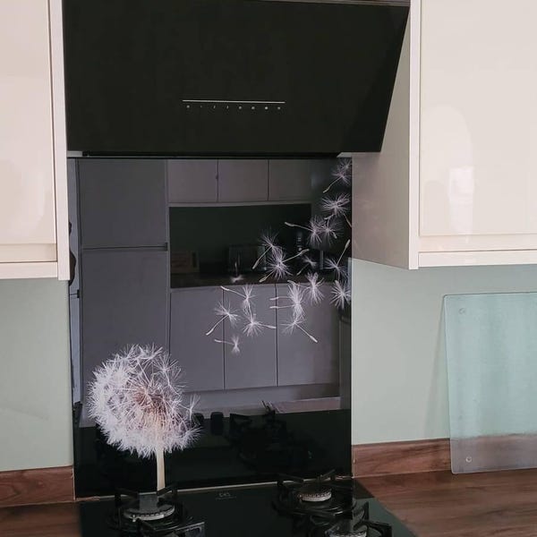 Kitchen Glass Splashback Toughened Tile Cooker Panel Any Size Soft Blue ...