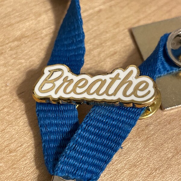 Breathe Enamel Pin, by Utopie Pins // Lapel Pin, Cute, Gift, Friend ...