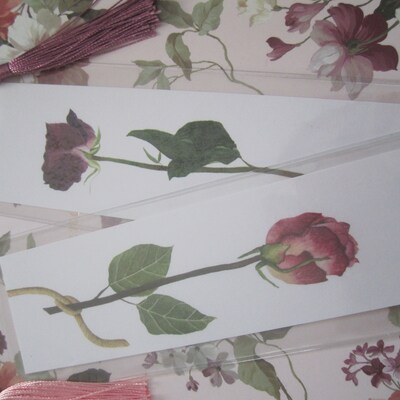 Red Rose Bookmark Dried Rose Bookmark Flower Bookmark Book Lover Gifts ...