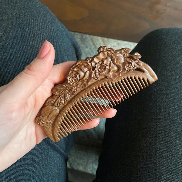 Handcrafted Wooden Travel Comb With Hand Painted Engraved Inlay Made ...