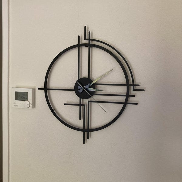 Minimalist Oversized Wall Clock, Mesh Wall Clock, Modern Large Wall ...