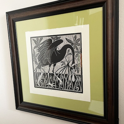 The River Ballet Linocut in Blue,otter Linocut,kingfisher Linocut ...