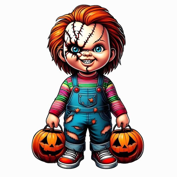Chucky Halloween PNG Clipart: Transparent Background Design (digital ...