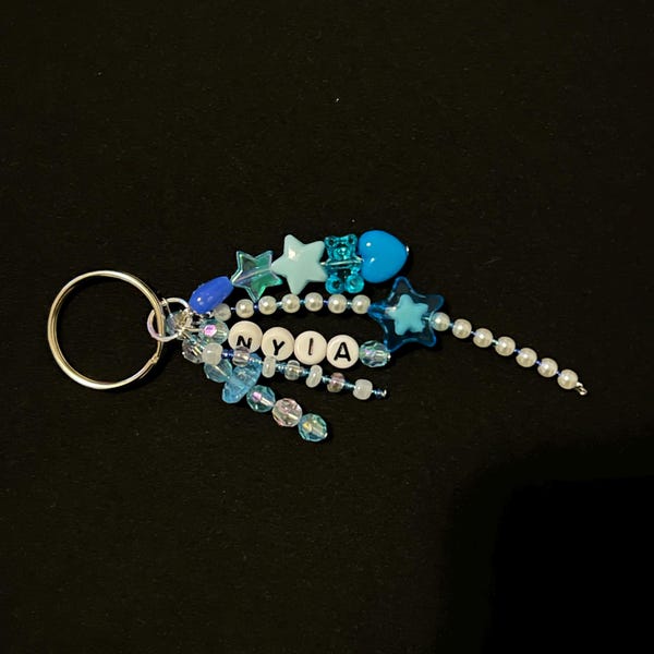 Personalized Keychain // Beaded Keychain // Colorful // Cute // Gift ...