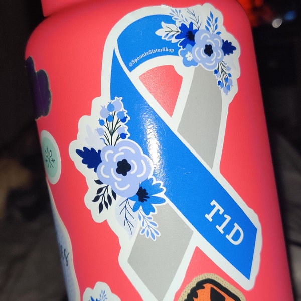 Type 1 Diabetes Sticker, T1D Stickers, Type 1 Diabetes Awareness, Blue ...