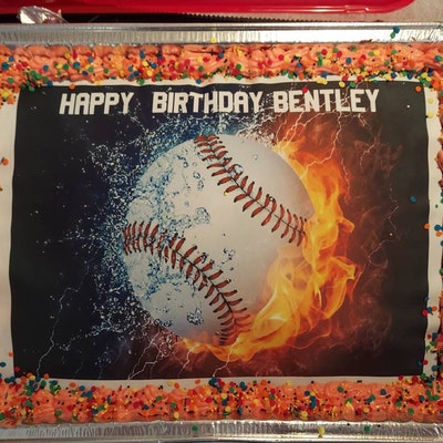 Baseball Fire Water Sports Edible Cake Topper Image, Baseball Cupcakes ...