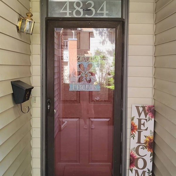 Frosted Fanlight Door Number, Etched Glass House Number, Victorian ...