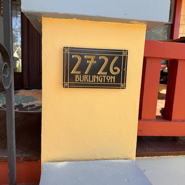 Vertical Craftsman Address Sign Engraved House Number. Choice of 3 ...