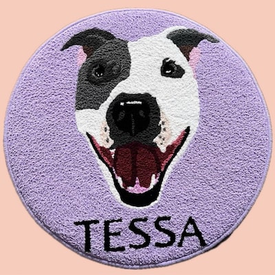 Custom Pet Portrait Rug Personalized Cartoon Pet Rug, Animals, Dog, Cat ...