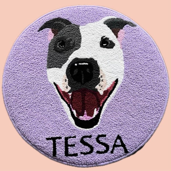 Custom Pet Portrait Rug - Personalized Cartoon Pet Rug, Animals, Dog ...