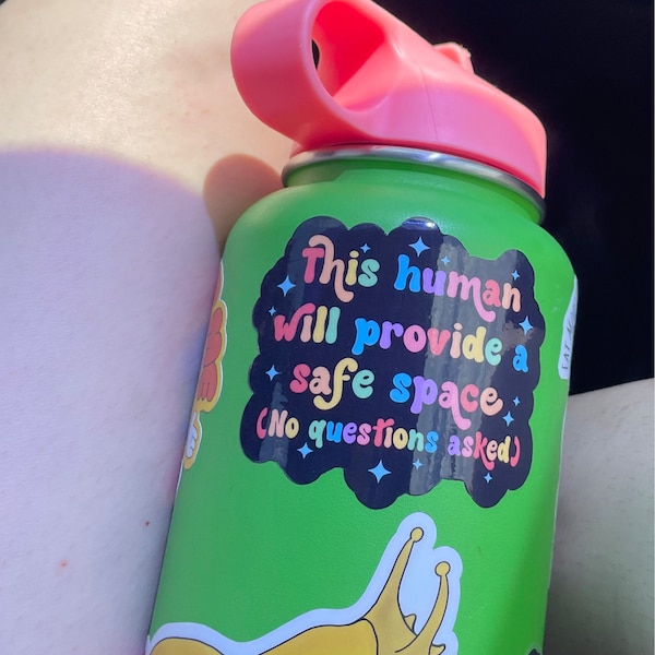 This Human Will Provide A Safe Space Waterproof Sticker, Ally Stickers ...
