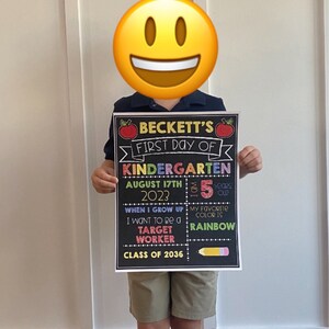 Editable Pink First Day of School Chalkboard Sign, Reusable First Day ...