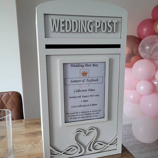 Large Lockable White Wedding Card Post Box - Fully Assembled Wedding ...