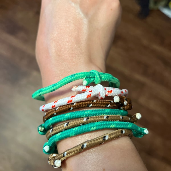 Vintage 90's Neon Color Woven Rope Adjustable Size Bracelets/friendship ...