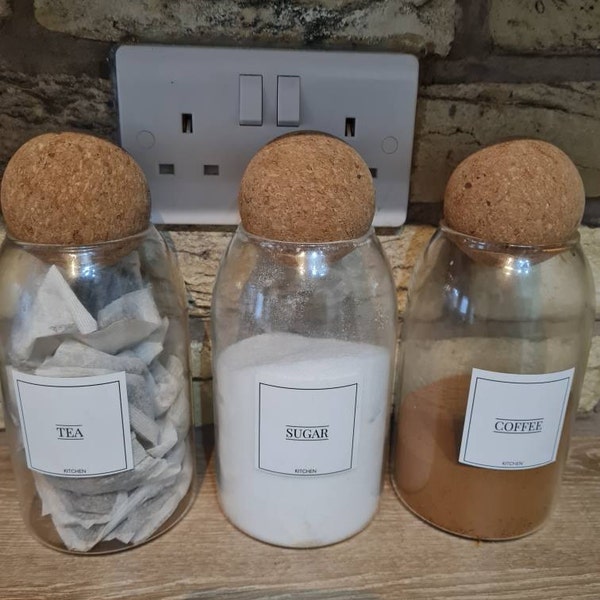 Tea Coffee Sugar Canisters Tea Coffee Sugar Storage Jars Glass Jars ...