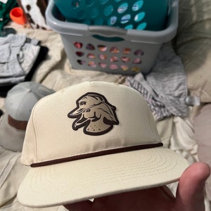 PVC Patch 7 Panel Hats HDW Wood Duck Design Tan and Brown Color, With ...