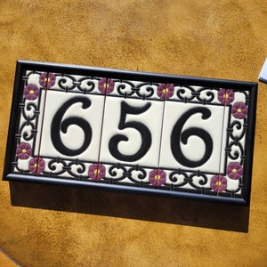 House Numbers Address Numbers Tiles Framed Set Spanish Style Custom ...