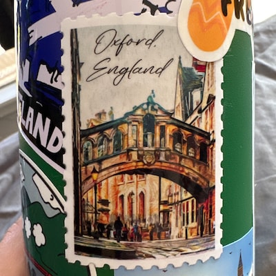 Oxford England Stamp Waterproof Vinyl Sticker Stickers for Water ...