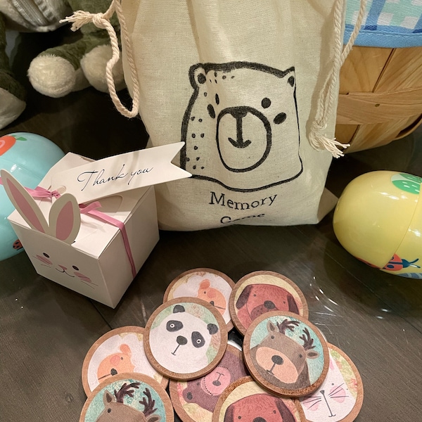 Animal Memory Game, Matching Game, Montessori, Wooden Toy, Animal ...