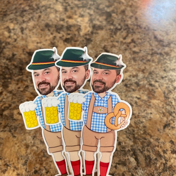 Oktoberfest Photo Cupcake Toppers: German Guy Birthday Cutouts - Etsy