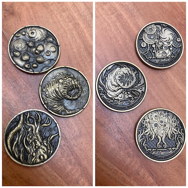 The Myth of Cthulhu Collectible Metal Coins 18 Lovecraftian Deities ...