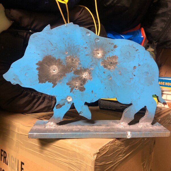 AR500 Hog Boar Pig Silhouette Animal Steel Knock-over Target 12”X 8”X 3 ...