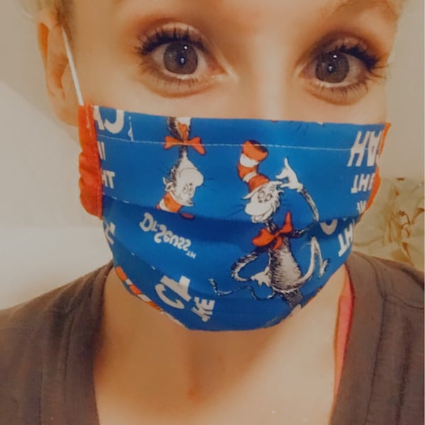 Cat in the Hat Face Mask - Etsy