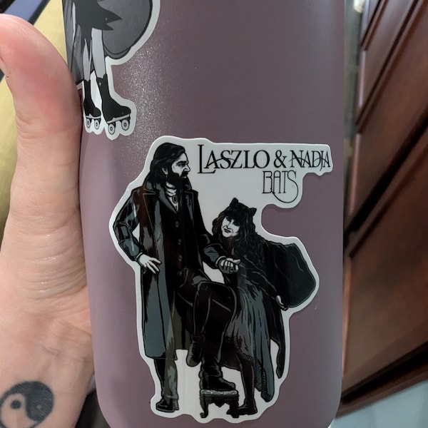 What We Do in the Shadows Vinyl Sticker: Laszlo & Nadja Bats (3x3 In ...