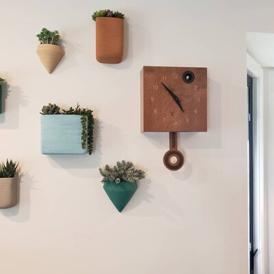 Cuckoo Clock, Wall Mount With Cuckoo Bird, Cherry With Walnut Accents ...