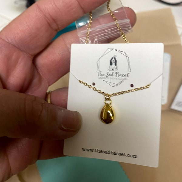 Cremation Urn Necklace, Tiny Teardrop Urn Jewelry, Cremation Dust Ash ...