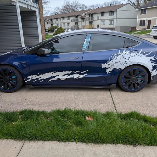 Dragon Car Body Decal - Rear Fender Draco Vinyl Wrap - Large Dragon ...