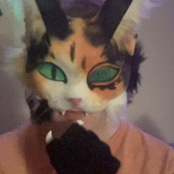 Calico Tri Color Cat Mask Paws and Tail Set | Handmade Realistic Faux ...