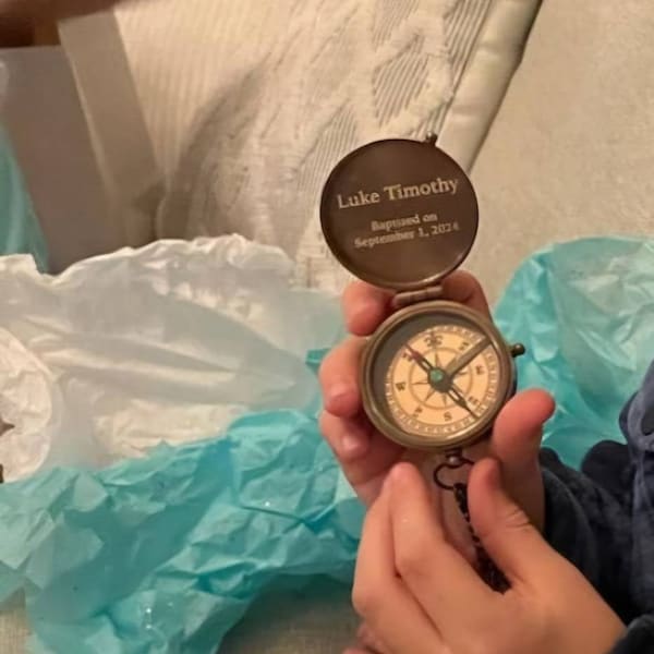Personalized Working Compass With Custom Engraving, Couple Anniversay ...