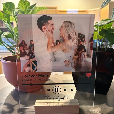 NEXT DAY SHIP Custom Song Plaque Acrylic Plaque Couples Gift With Code ...