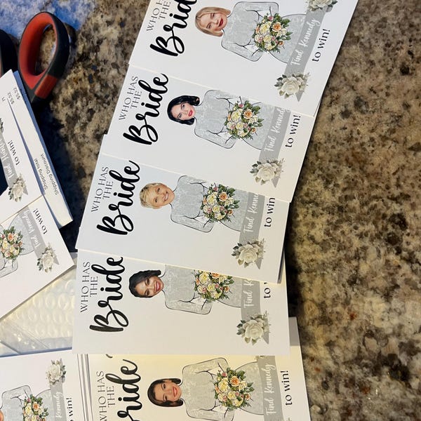 Personalized Bridal Shower Scratch off Game - Who Has the Bride and Who ...