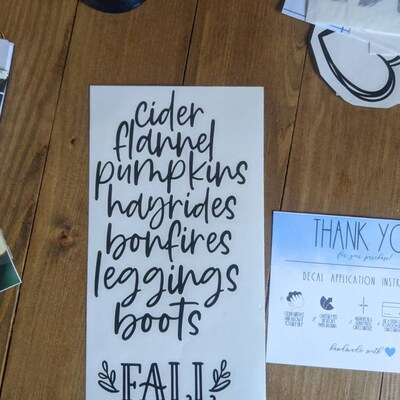 Fall Vinyl Decal Permanent Vinyl Decal Happy Harvest Vinyl Decal ...