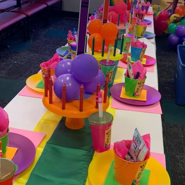 Paint & Crayon Party Centerpieces SOLD AS SET of 7 Centerpieces, Paint ...