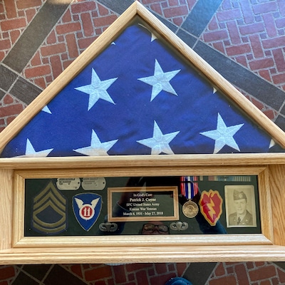 5 X 9 Memorial Flag Shadowbox With Laser Engraved Plaque FREE SHIPPING ...