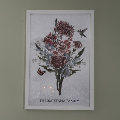 CUSTOM Birth Flower Art Family Flower Bouquet Personalized Gift ...
