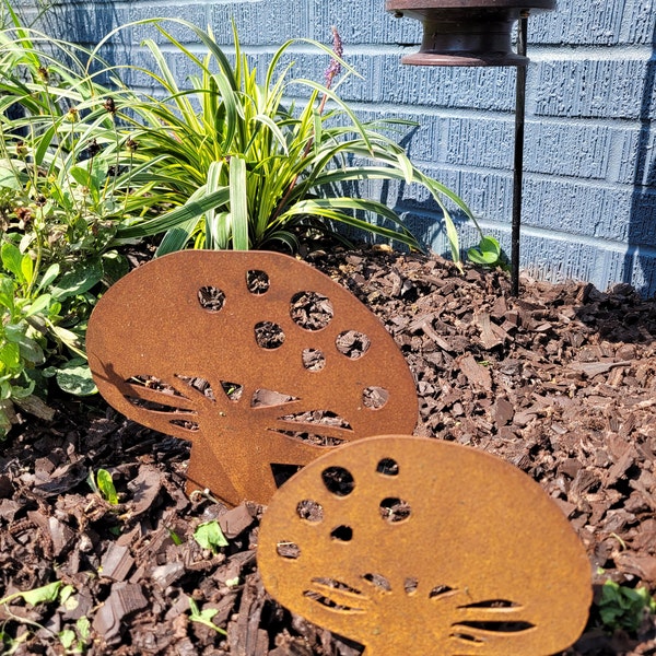 Rusty Metal Toadstools / Fairy Mushroom Garden Ornament / Rustic ...