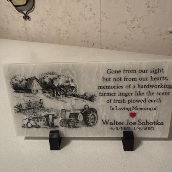Family Loss Memorial Stone. Tractor. Farmer. Husband. Dad. Grandpa ...