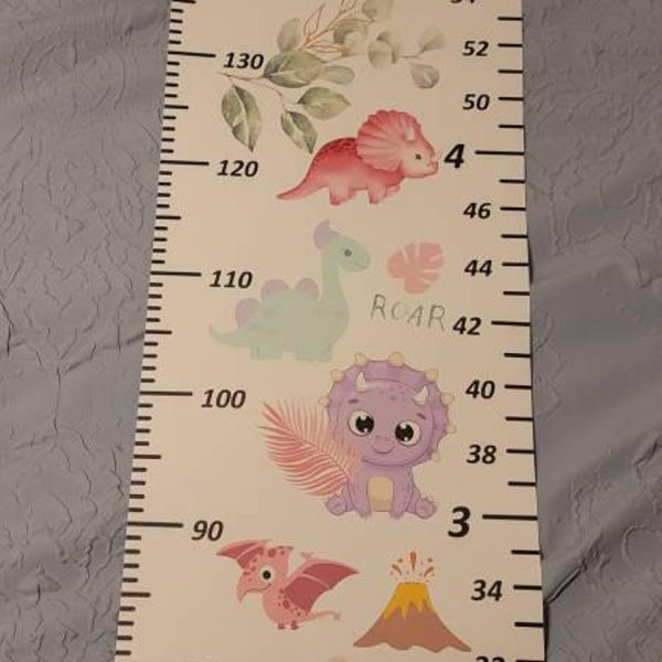 Dino Growth Chart Dinosaur Height Chart for Kids Family Height Chart ...