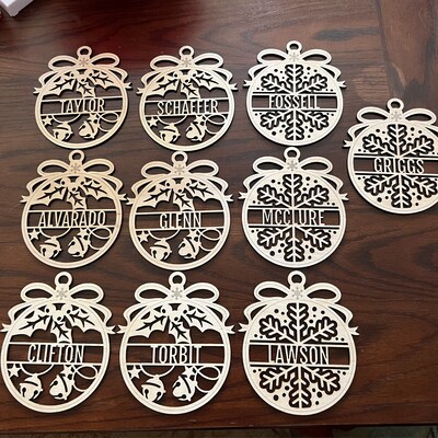 Christmas Ornament With Editable Files. Personalizable Three Designs ...