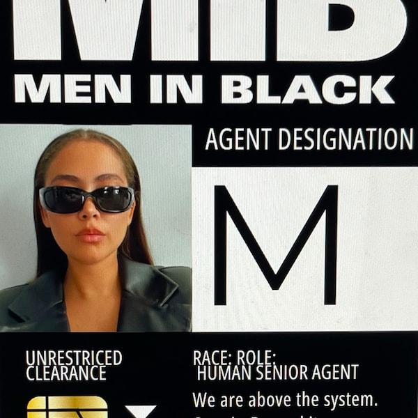 MIB - Agente M - Cartão de identificação para homens de preto, crachá ...